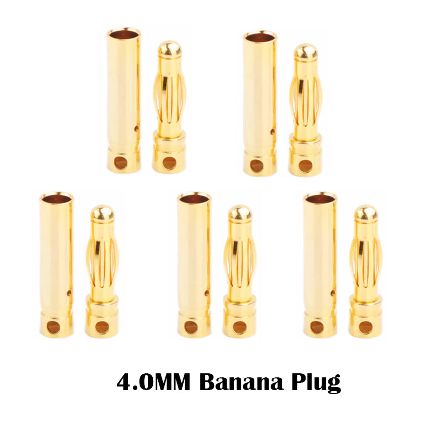 4mm Bullet Connector Gold Plated Banana Plug Connector (5pair) – rc-wing
