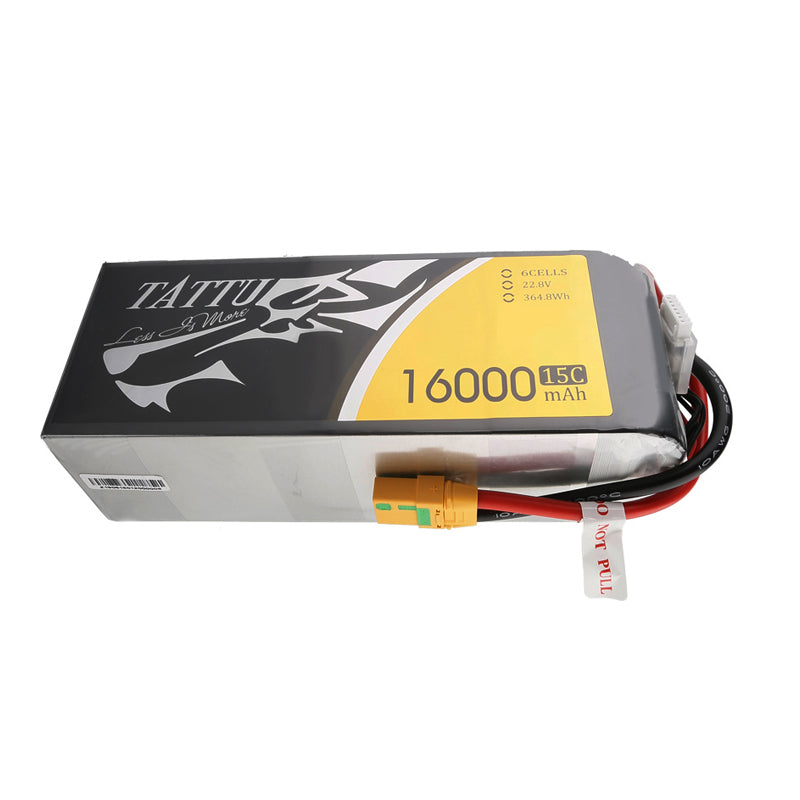 TATTU HV 16000mAh 15C 22.8V 6S1P High Voltage Lipo Battery Pack with X rc wing